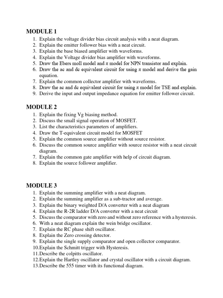 Imp Questions | PDF | Amplifier | Electronic Circuits