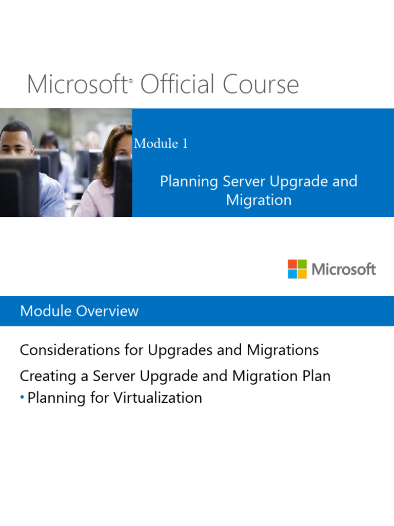 Microsoft Official Course: Planning Server Upgrade and Migration | PDF ...