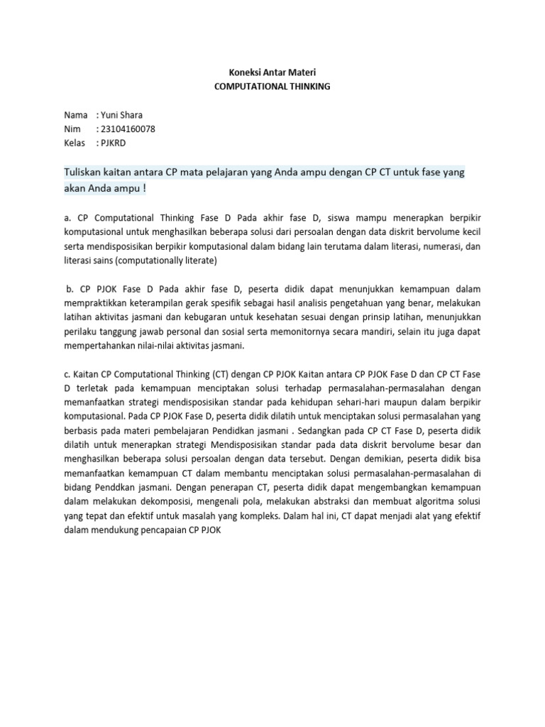 T2 Koneksi Antar Materi CT | PDF
