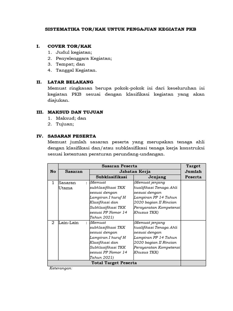 Format Kak Kegiatan | PDF
