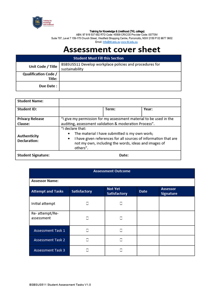 BSBSUS511 Student Assessment | PDF | Kyoto Protocol | United Nations ...