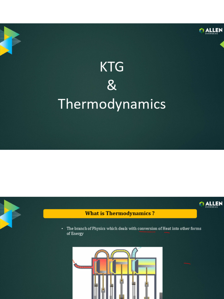 KTG & Thermodynamics | PDF | Gases | Temperature