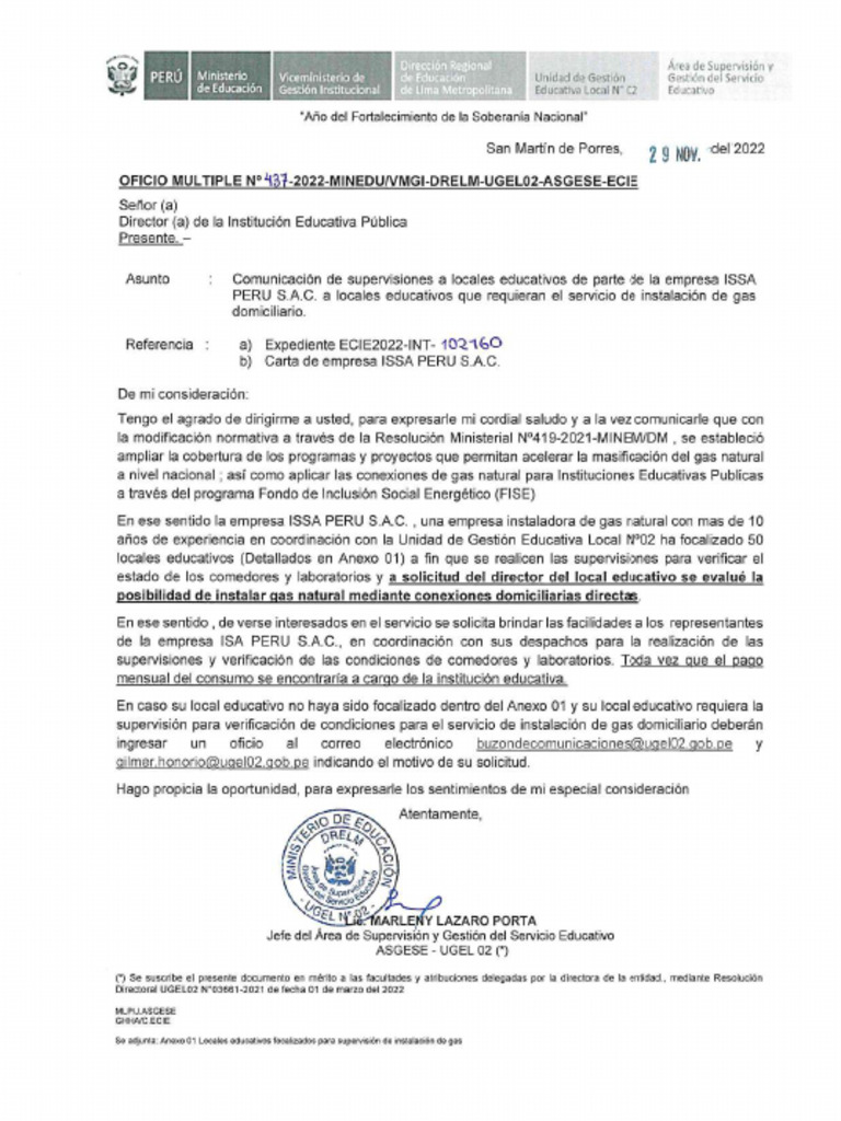 Oficio Multiple Ndeg 0437-2022-Ecie | PDF