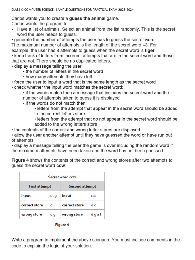 Class Xi Computer Science Sample Questions For Practical Exam | PDF | Computer Science | Computing