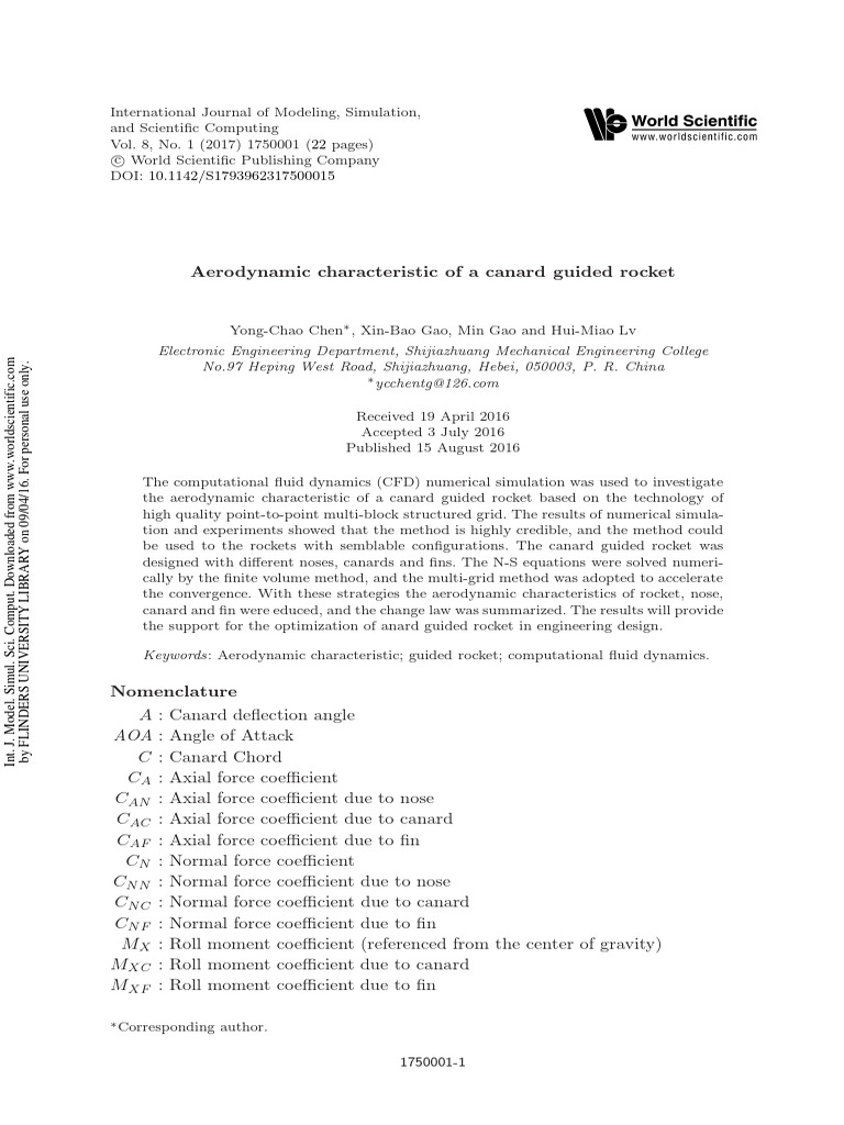 Aerodynamic Characteristic of A Canard Guided Rocket | PDF ...