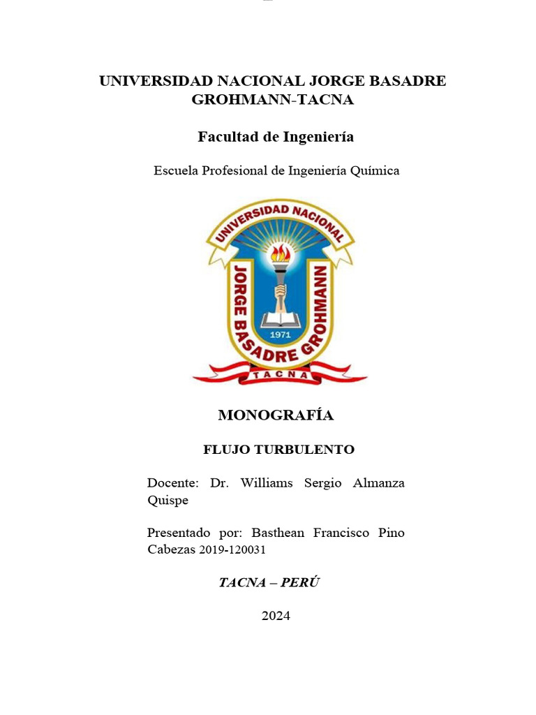 Flujo Turbulento Resumen | PDF | Numero Reynolds | Turbulencia