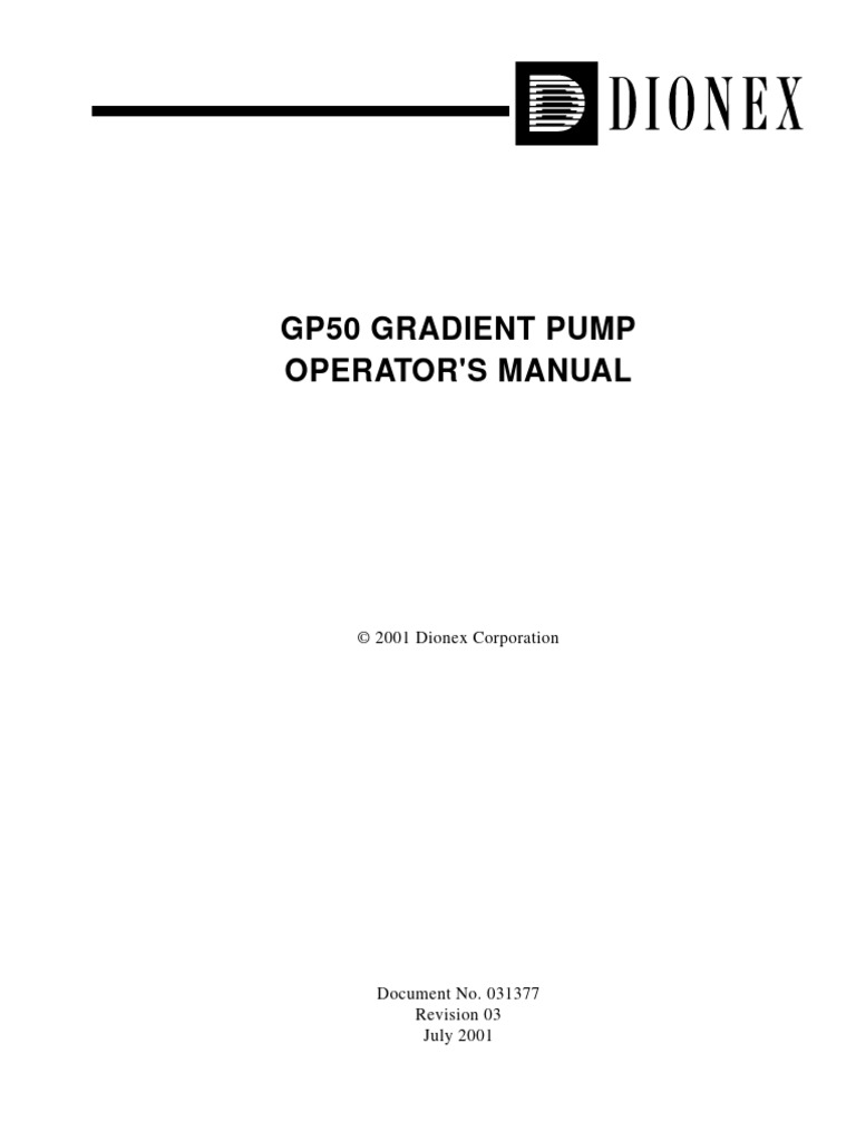 GP50 Gradient Pump | PDF