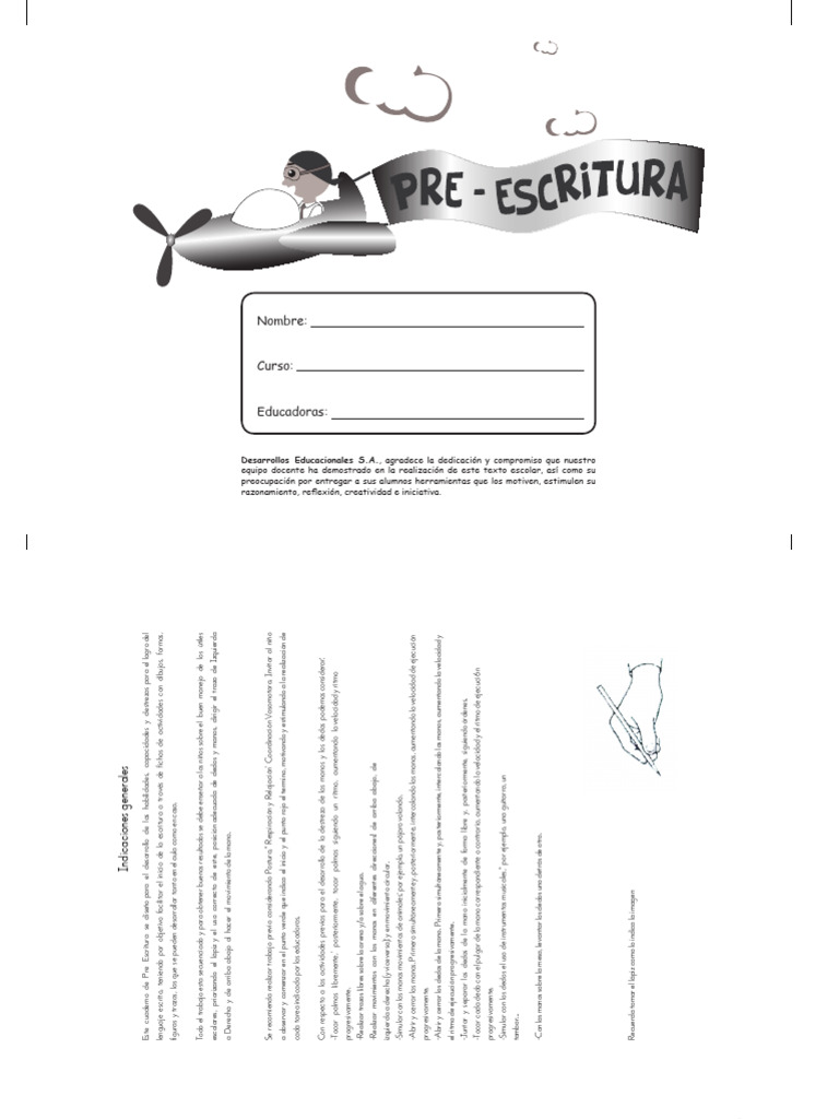 Cuaderno de Pre Escritura Infantil | PDF | Lápiz