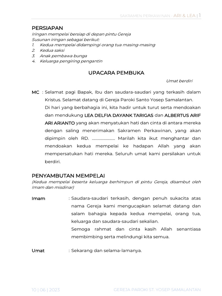 TPE-Sakramen Perkawinan-ARI & LEA-Rev.3 | PDF