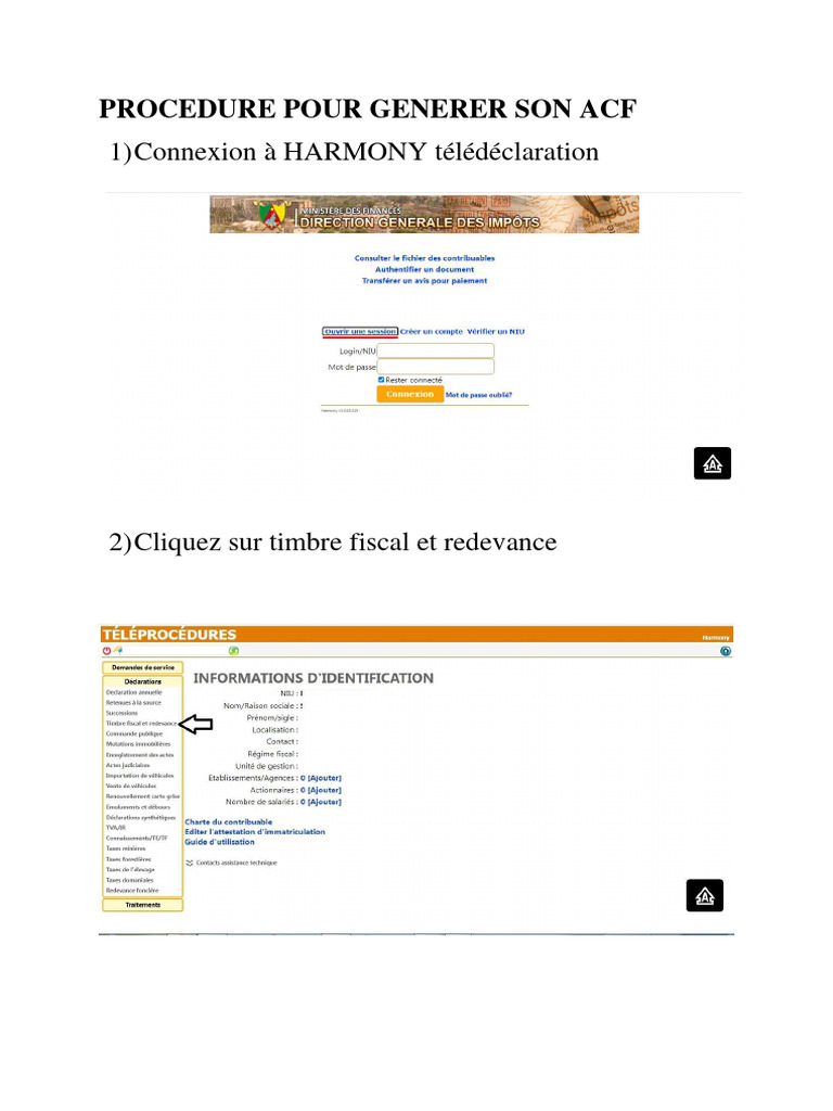 Procedure Pour Generer Son Acf | PDF