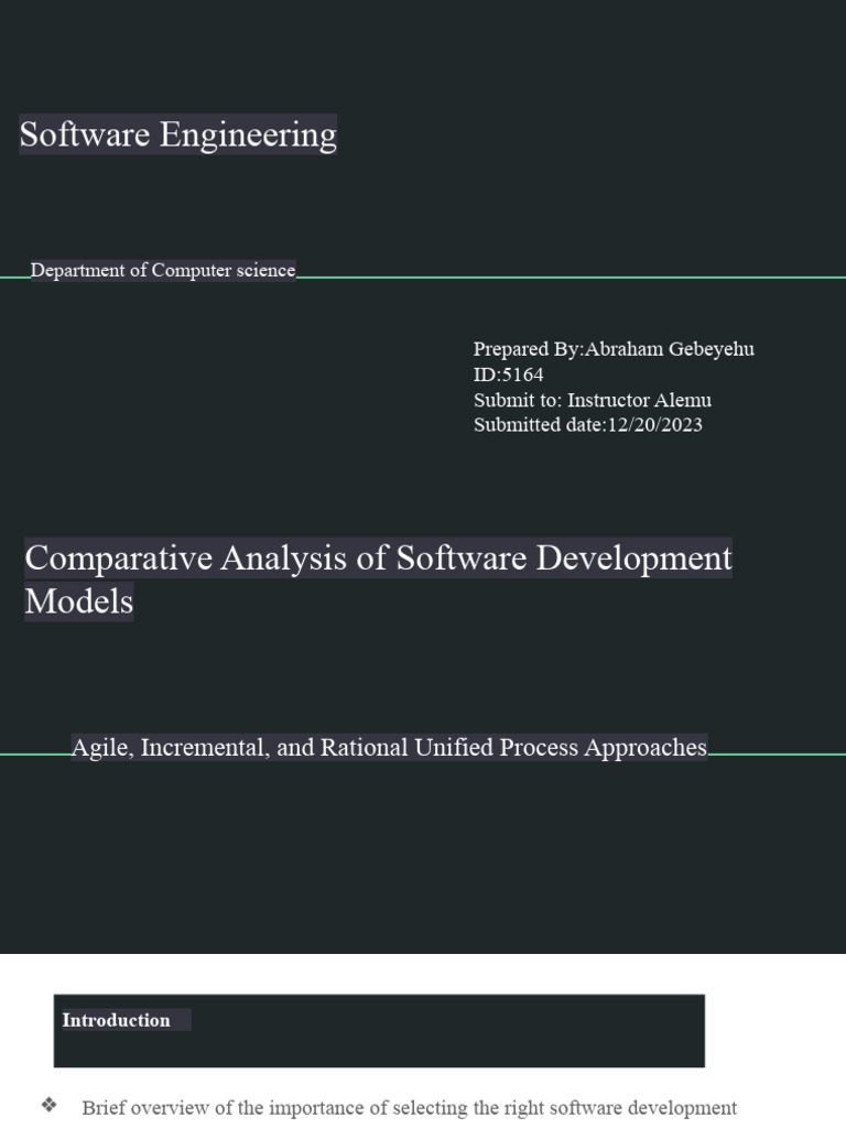 Comparative Analysis of Software Models | PDF | Software Development ...