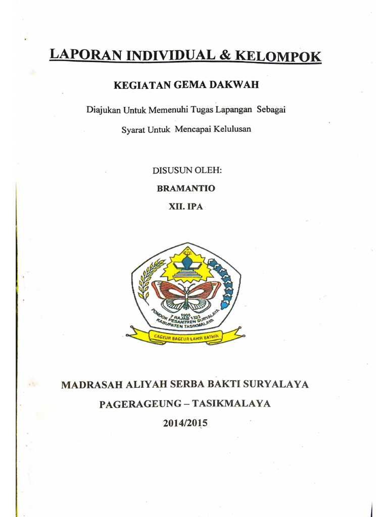 Contoh Format Laporan Individu Dan Kelompok Gema Dakwah | PDF