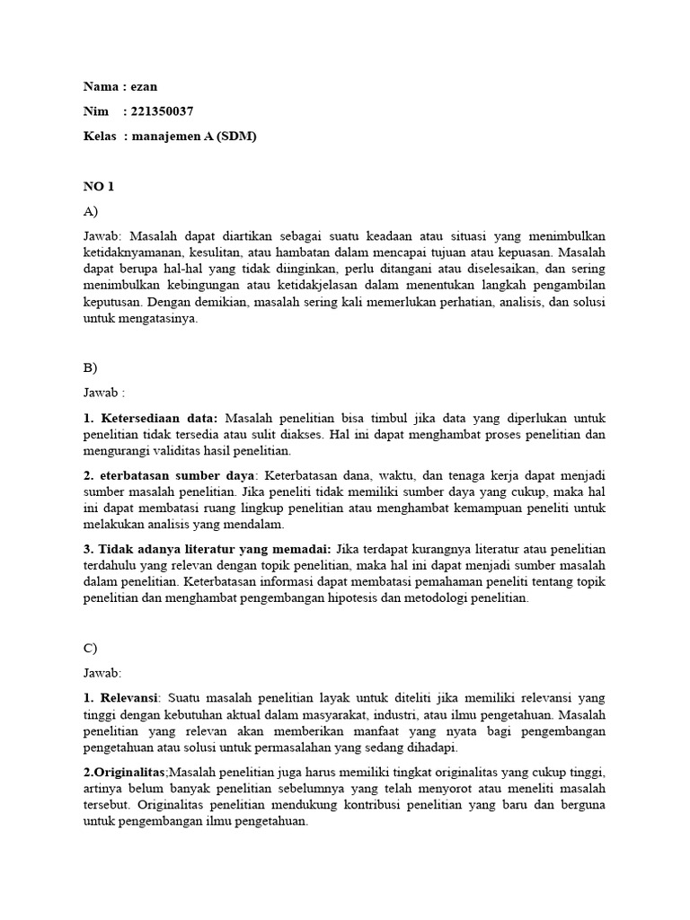 Tugas Final Metode Penelitian | PDF