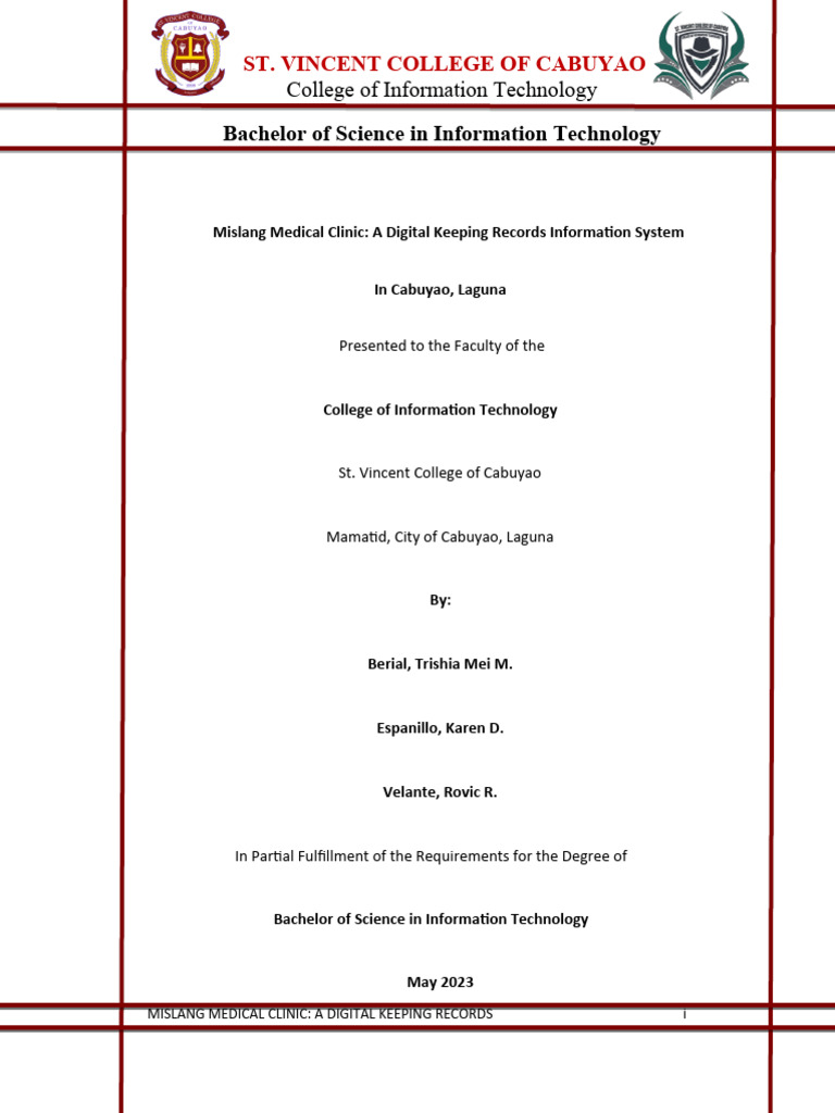 Pinaka Final Edit Natin Ahahah | PDF | Medical Record | Electronic Health Record