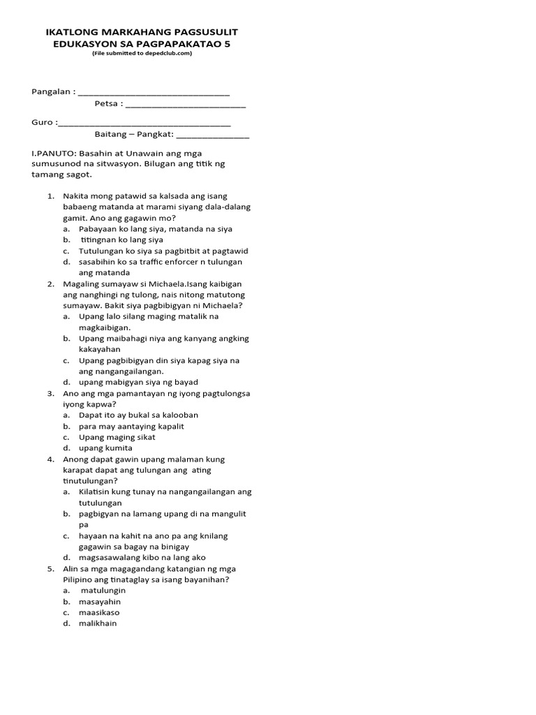 PT - Esp 5 - Q3 | PDF