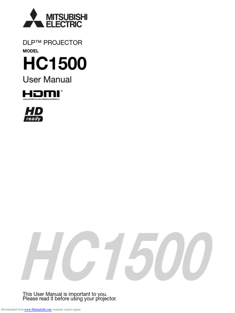 DLP™ PROJECTOR MODEL HC1500 User Manual | PDF | Electricity ...