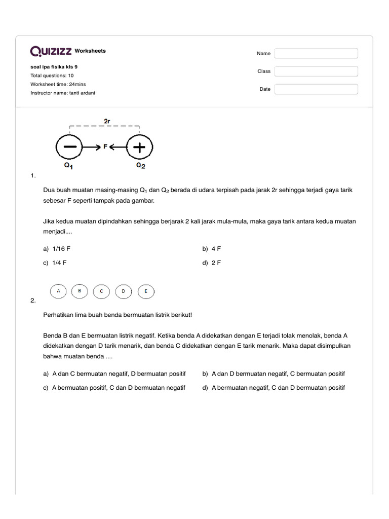 Latihan Fisika Kelas 9 | PDF