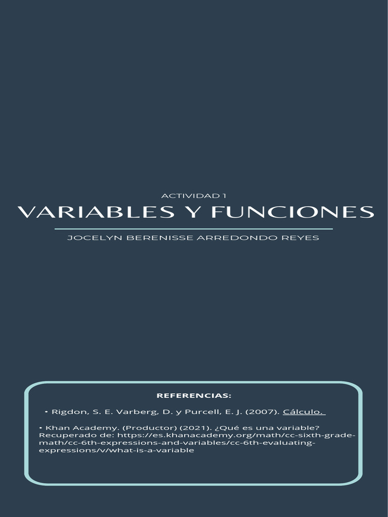 Unidad 1. Variables y Funciones | PDF