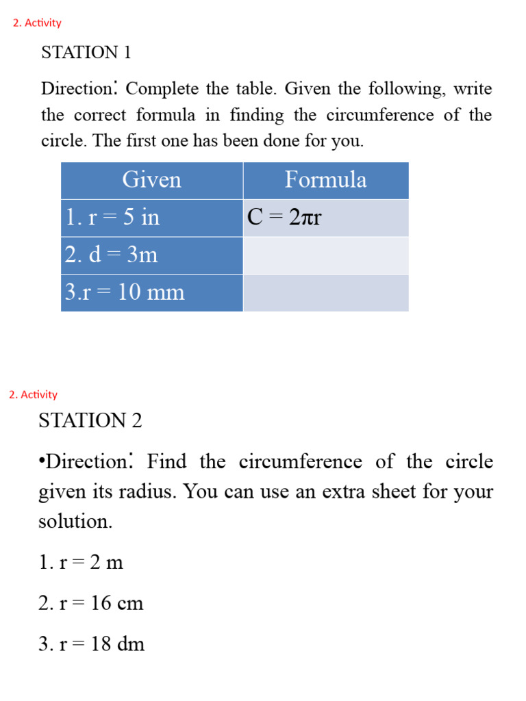 Activity For g5 Math | PDF