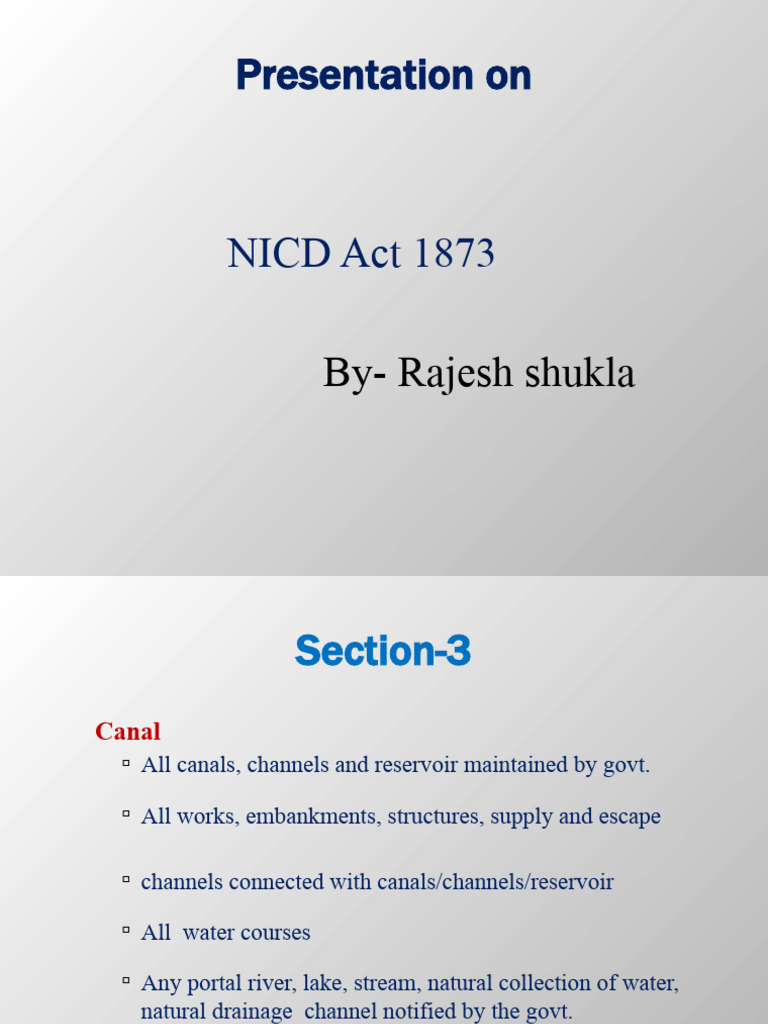 NICD Act | PDF | Canal