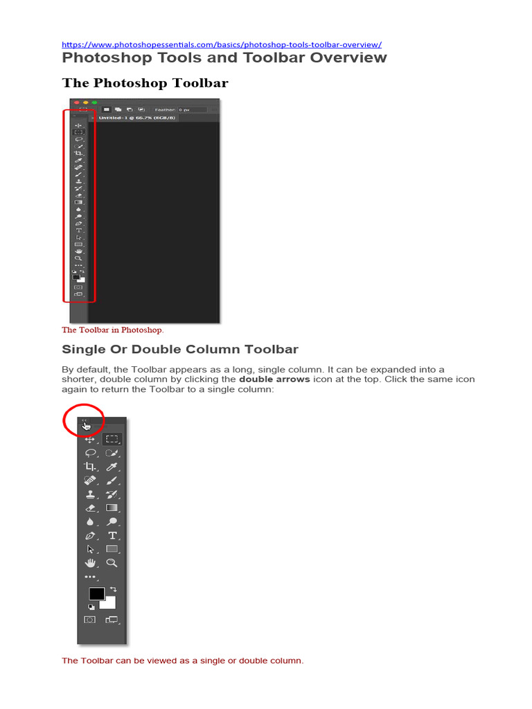 Photoshop Tools and Toolbar Overview | PDF | Adobe Photoshop | Image Editing