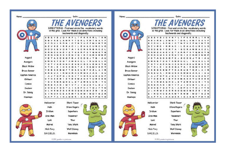 Word Search Marvel | PDF