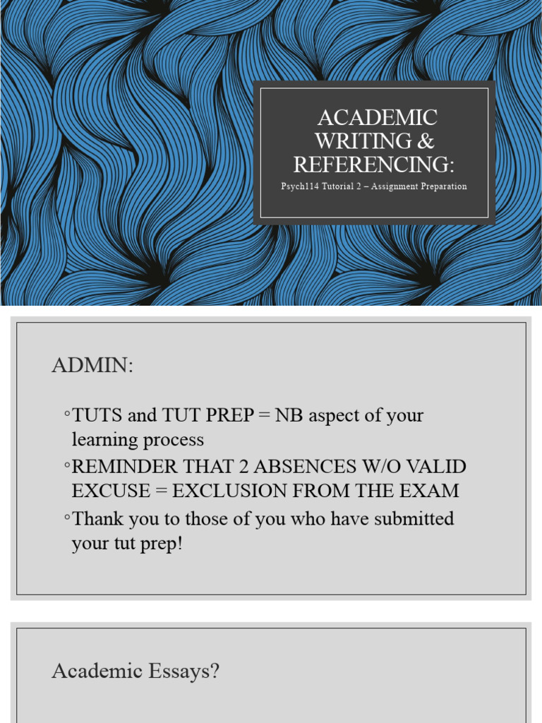 Academic Writing & Referencing Tut 2 | PDF | Essays | Psychoanalysis