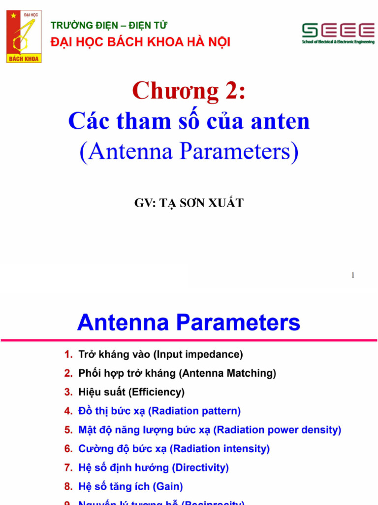 Chuong 2 - Tham So Anten | PDF