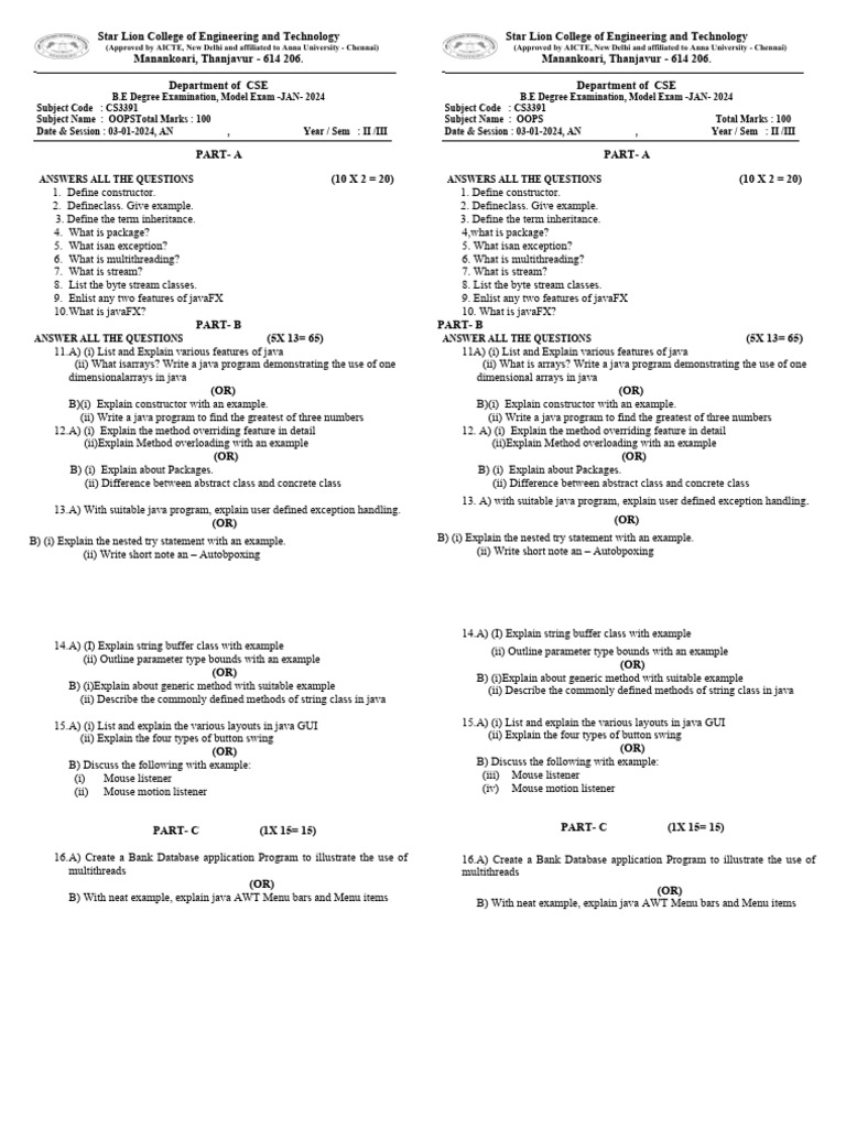 Model OOPS | PDF | Method (Computer Programming) | Computer Programming