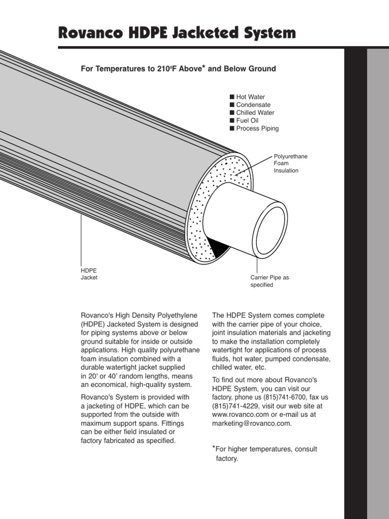 Hdpe Jacketed PU - Rovanco | Download Free PDF | Pipe (Fluid Conveyance ...