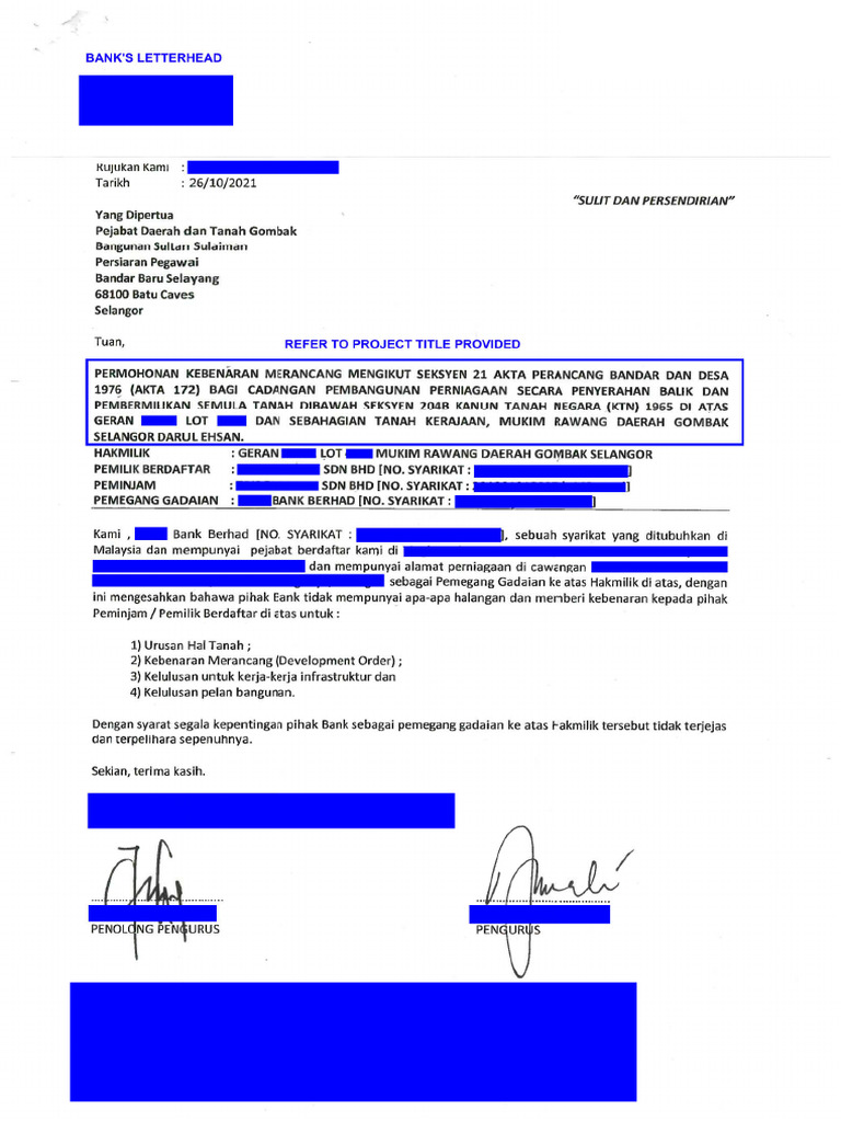 Bank Consent Letter Sample | PDF