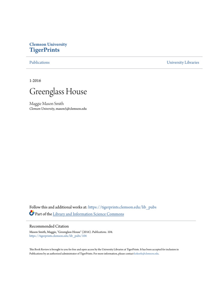 Greenglass House Book Review | PDF