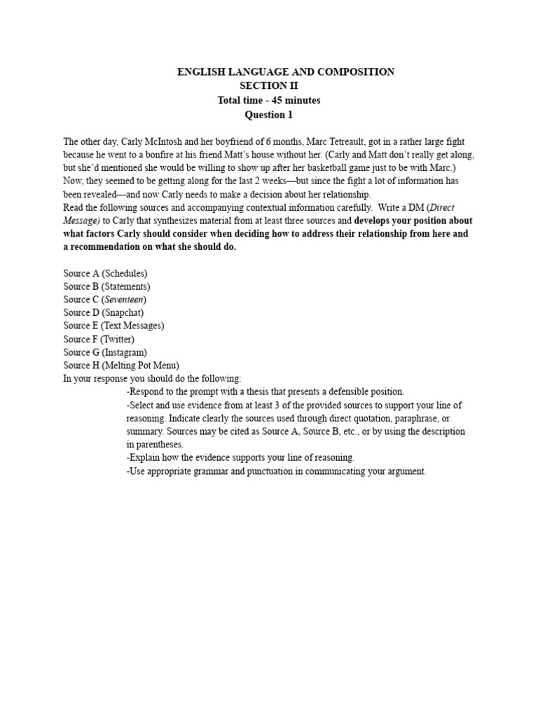 High School Drama Prompt | PDF