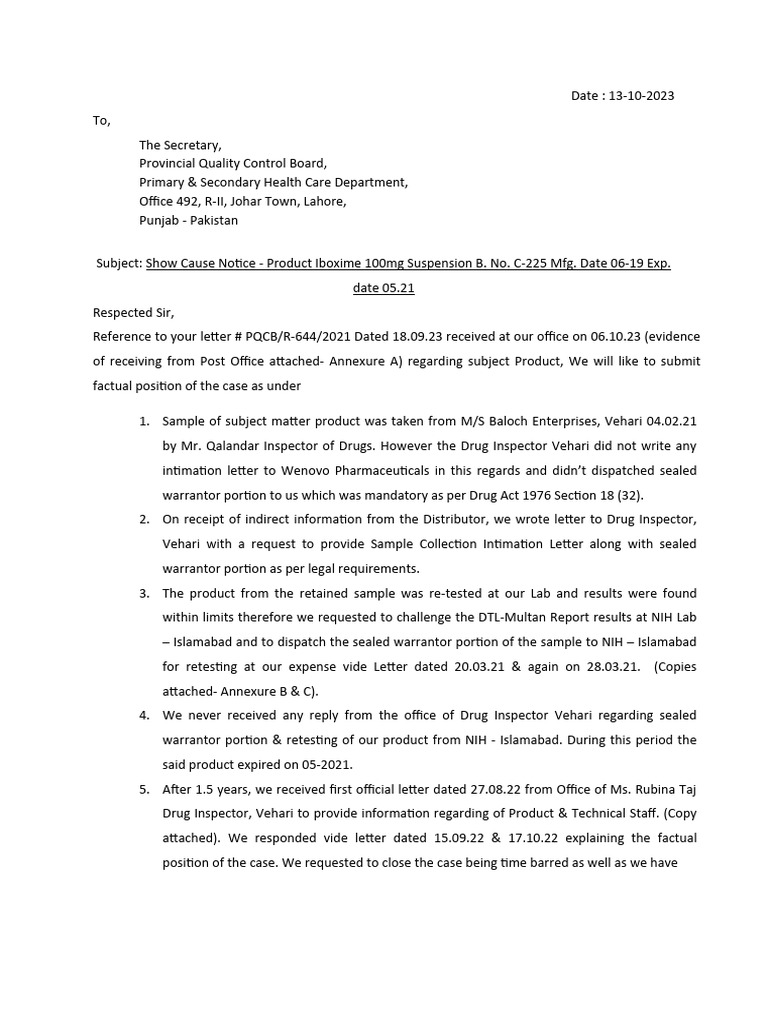 Iboxime 100mg Suspension B.no. C-225 Draft 3 | PDF