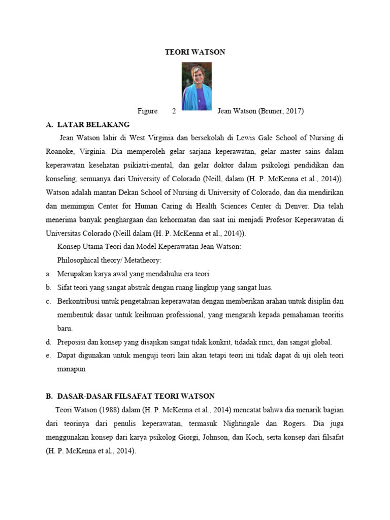 TEORI WATSON KELOMPOK 5 Tugas Dr. Untung Sujianto, SKM. M.Kes | PDF