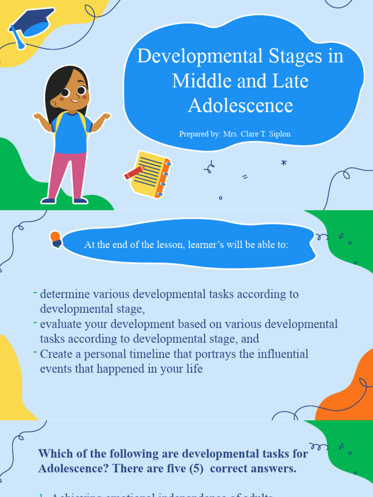 Developmental Stages in Middle and Late Adolescence | PDF ...