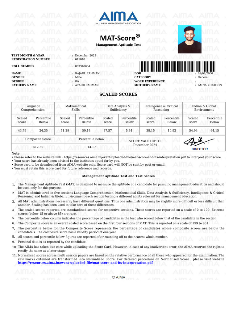 Scorecard 1 611010 | PDF