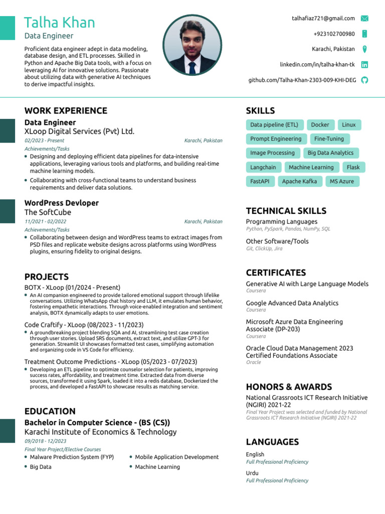 Talha's Resume | PDF | Artificial Intelligence | Intelligence (AI) & Semantics