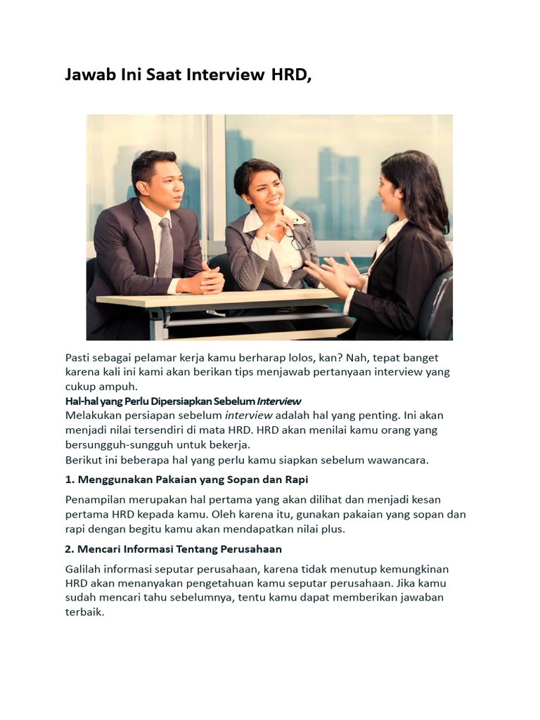 Interview HRD-2024 | PDF