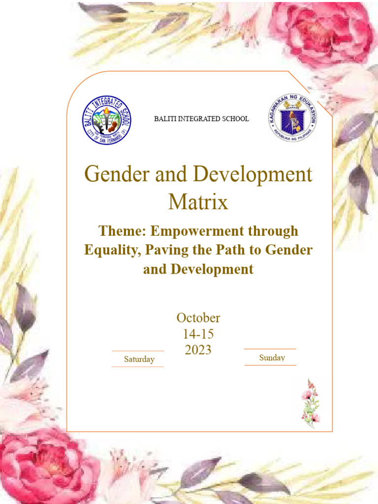 Gad Program Matrix Updated | Download Free PDF | Gender Studies | Gender Equality