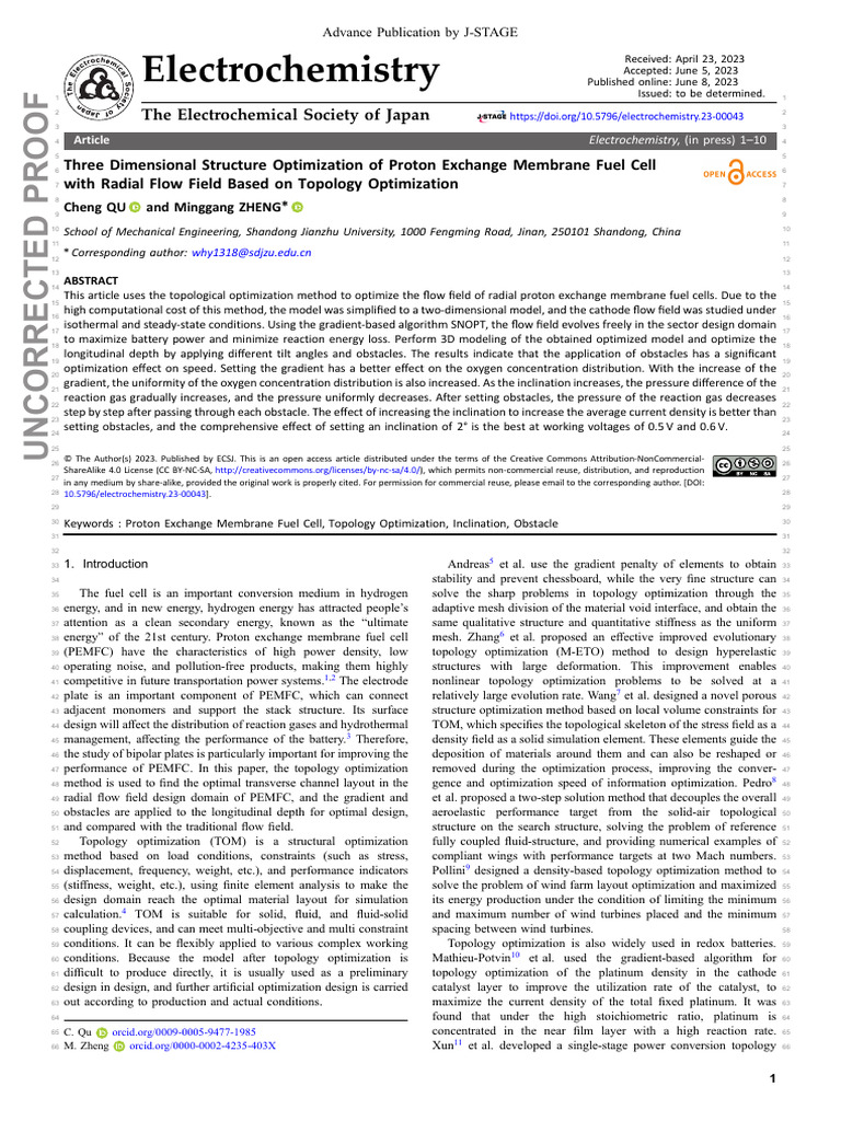 Three Dimensional Structure Optimization of Proton Exchange Membrane Fuel Cell With Radial Flow ...