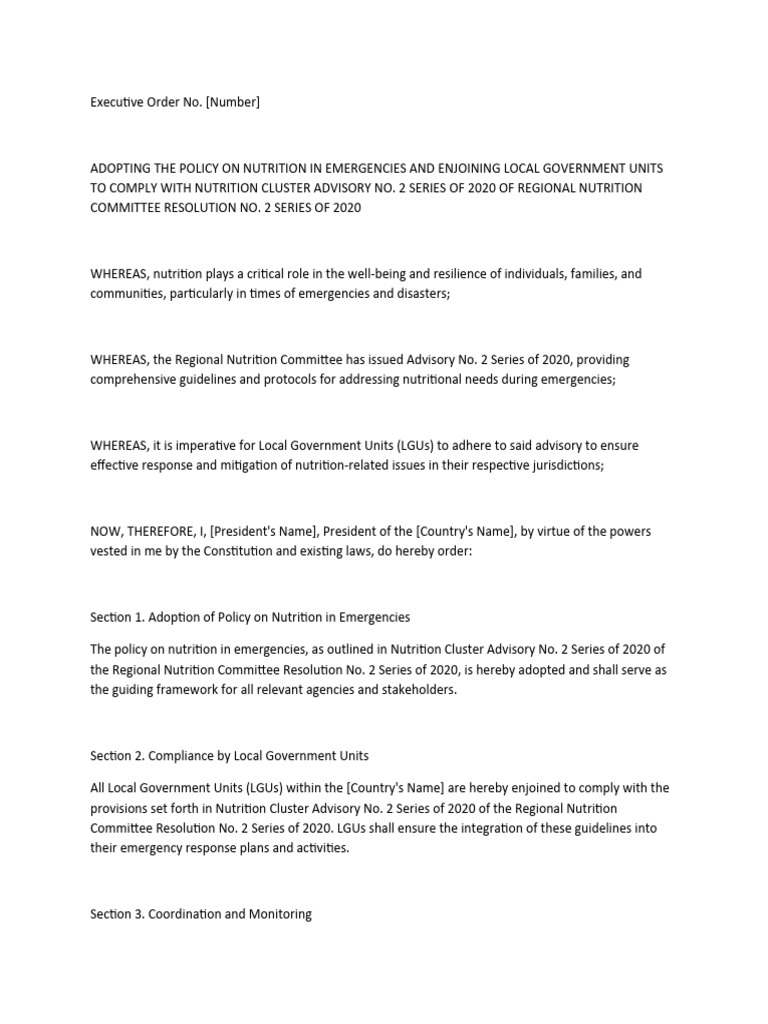 BNS Executive Order No | PDF