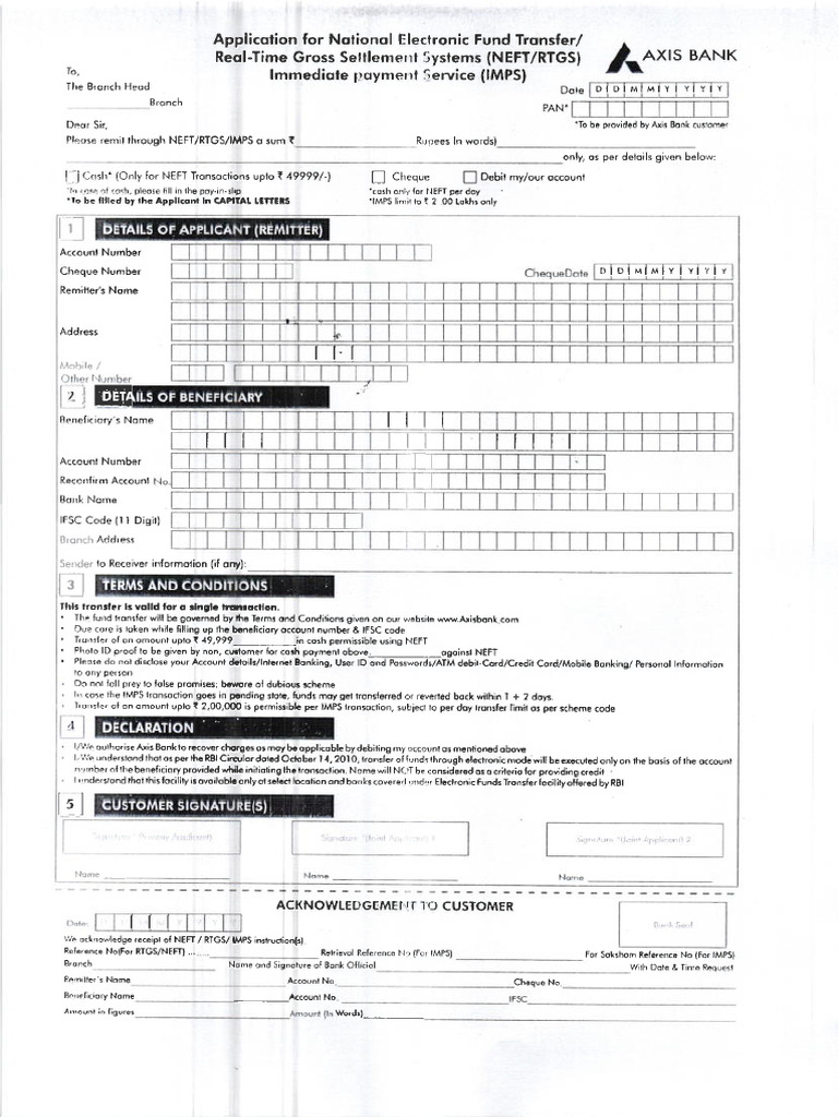 RTGS Form | PDF | Banking