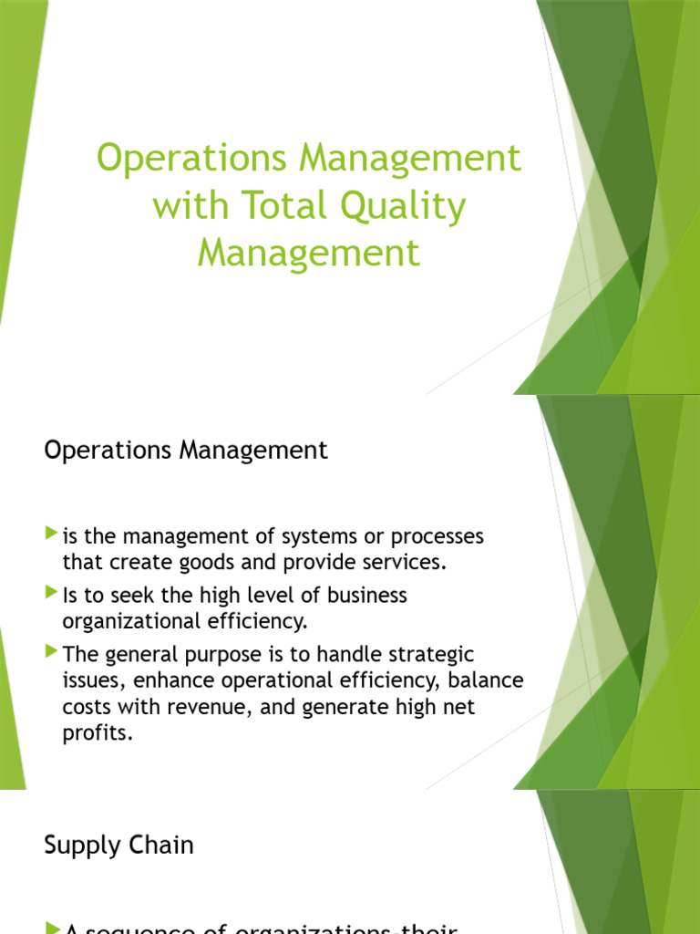 Chapter 1 Operations Management With Total Quality Management | PDF | Operations Management ...