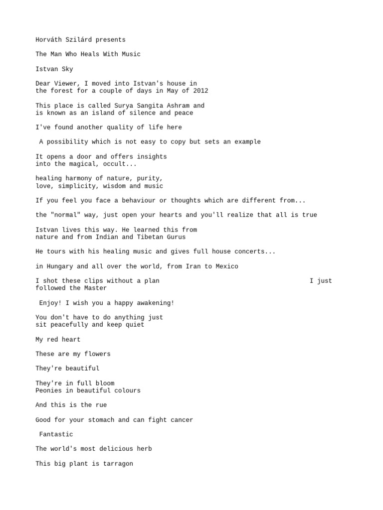 (English) Istvan Sky - The Man Who Heals With Music - Hungary # ...