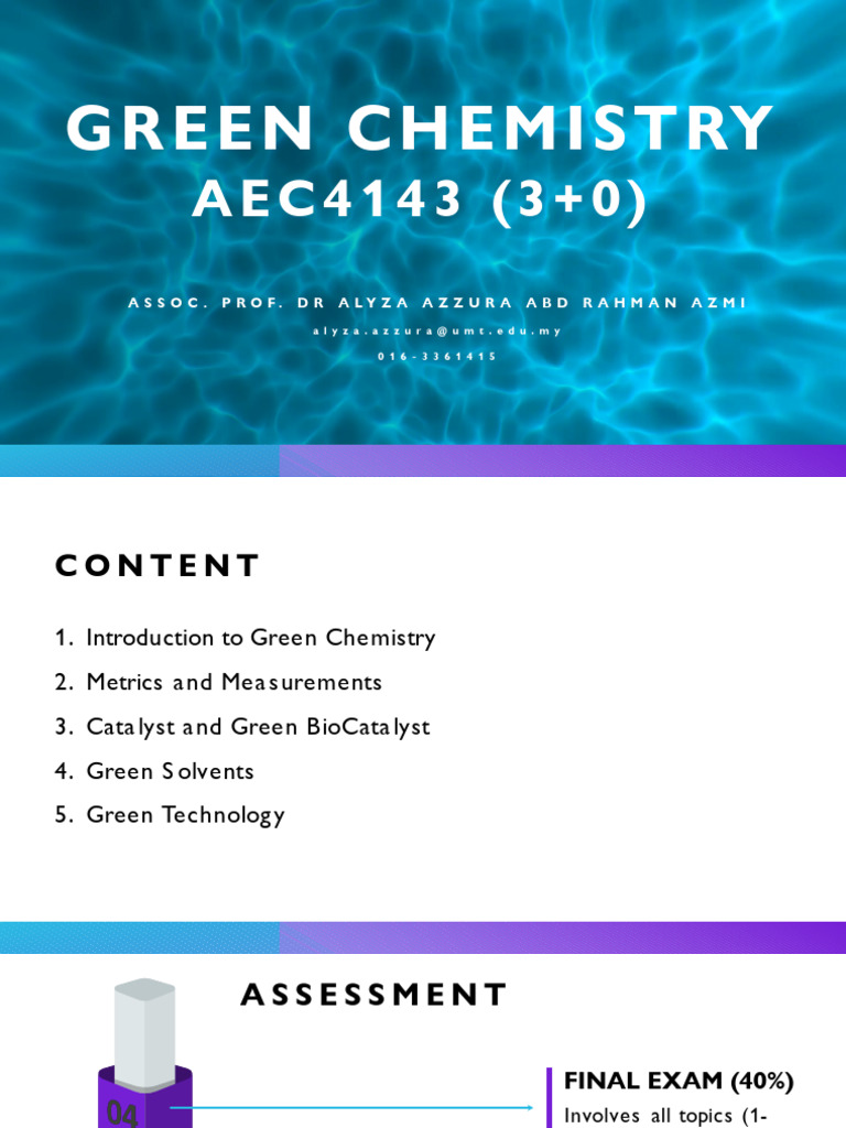 CHAPTER 1 - Introduction To Green Chemistry | PDF | Green Chemistry ...