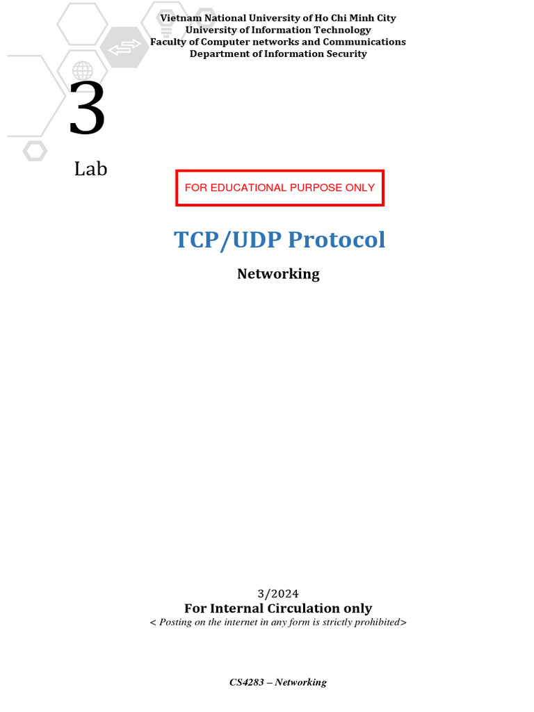 TCP/UDP Protocol Lab Guide | PDF | Transmission Control Protocol | Port ...