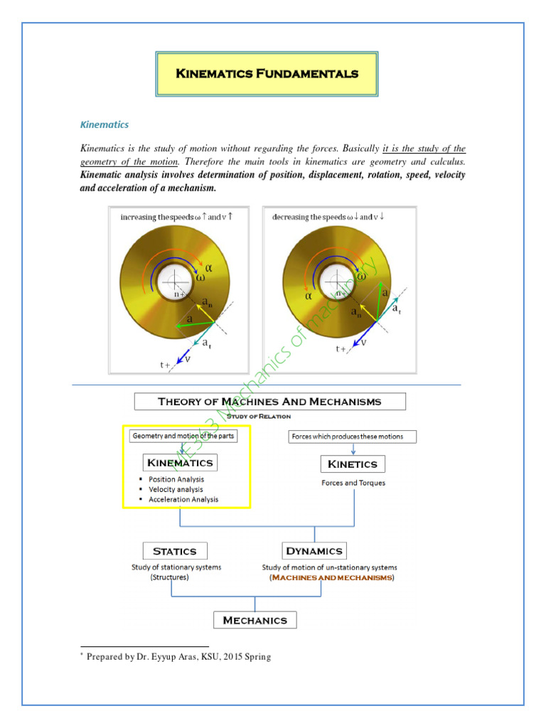 Kinematics Fundamentals | PDF | Machines | Kinematics
