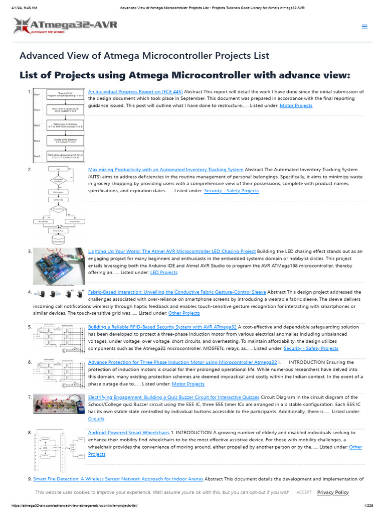 Advanced View of Atmega Microcontroller Projects List - Projects ...