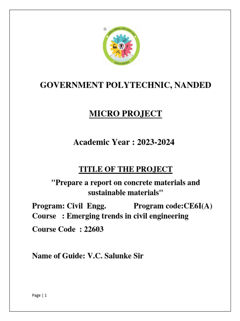 ETC Microproject | PDF | Concrete | Strength Of Materials